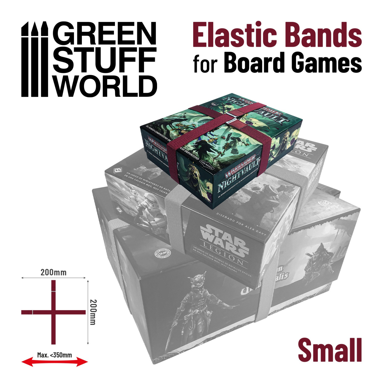 Elastic Bands for Board Games 200mm | Cross Bands - GSW