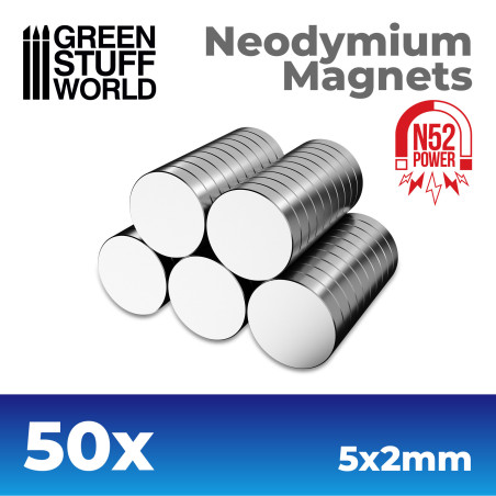 Neodymium Magnets 5x2mm - 50 units (N52) | - GSW
