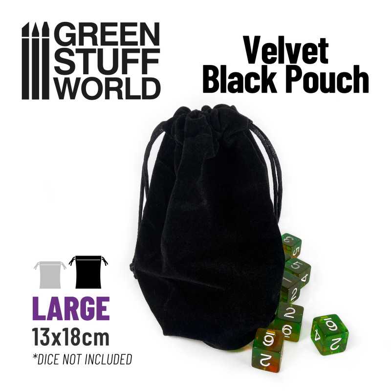 LARGE Velvet Black Pouch with Drawstrings | - GSW