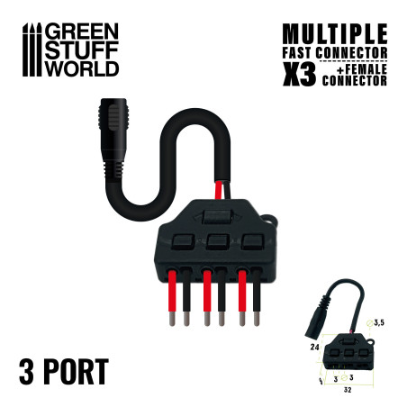 Multiple Fast connector (x3) + Jack female connector | - GSW