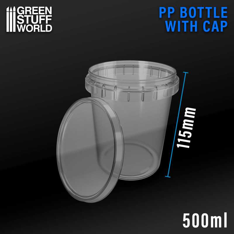 Bote de plastico PP 500 ml con tapa | - GSW