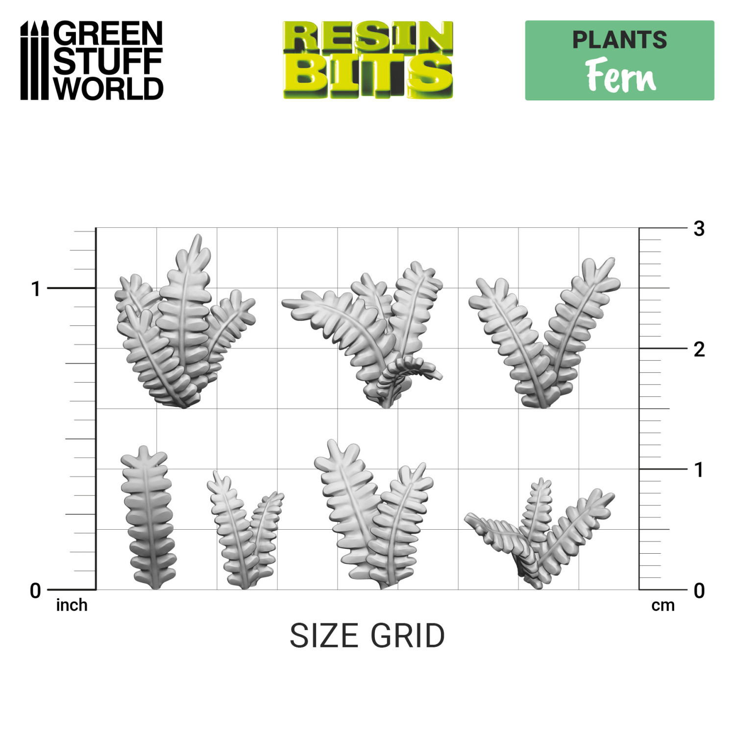 3D printed set - Fern leaves 1:48 - GSW
