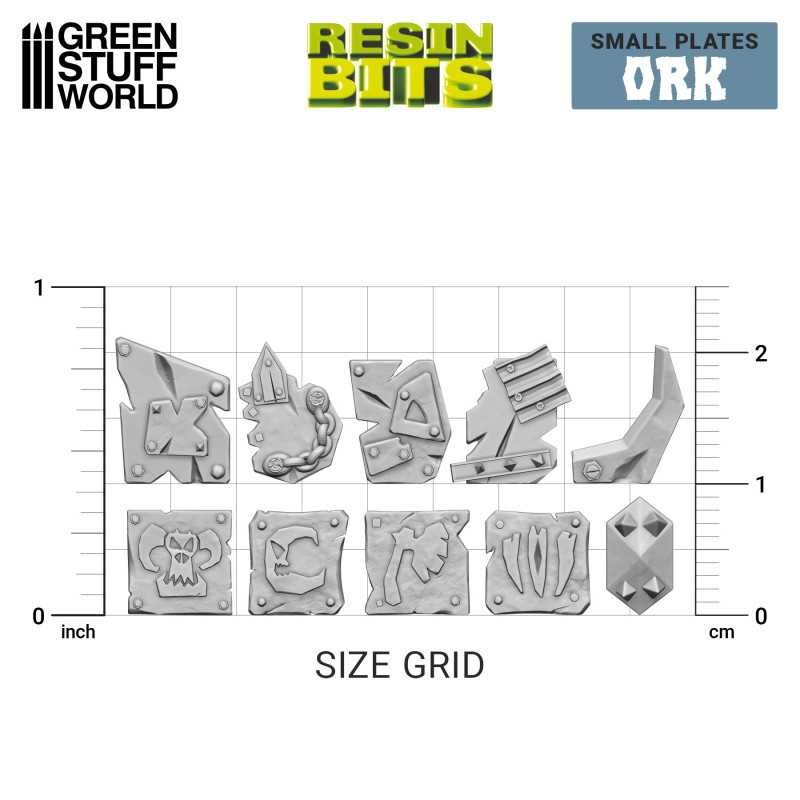 3D printed set - Small Ork plates 1:48 | Ork bits - GSW