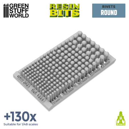Hobby Micro Rivets | Miniature Rivets - Round 1:48-1:35 - GSW