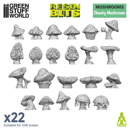 Set stampato in 3D - Funghi Grossi 1:48 - GSW