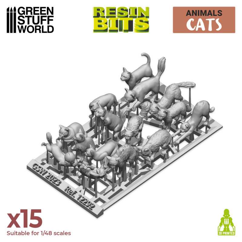 Cats Resin Set 1:48 | Animal resin bits - GSW
