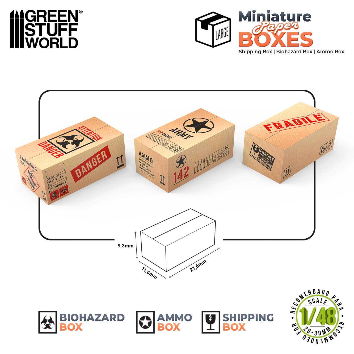 Miniature Printed Boxes - Large - GSW