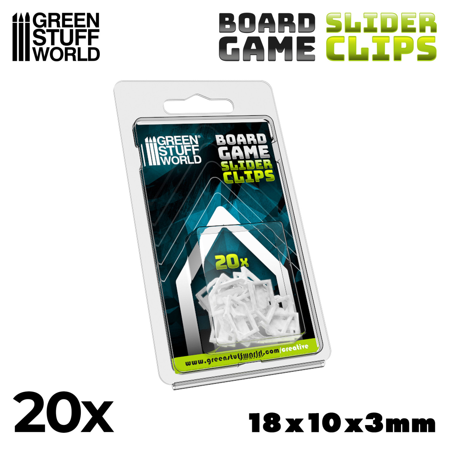 Slider Clips - White | White Plastic Clips - GSW