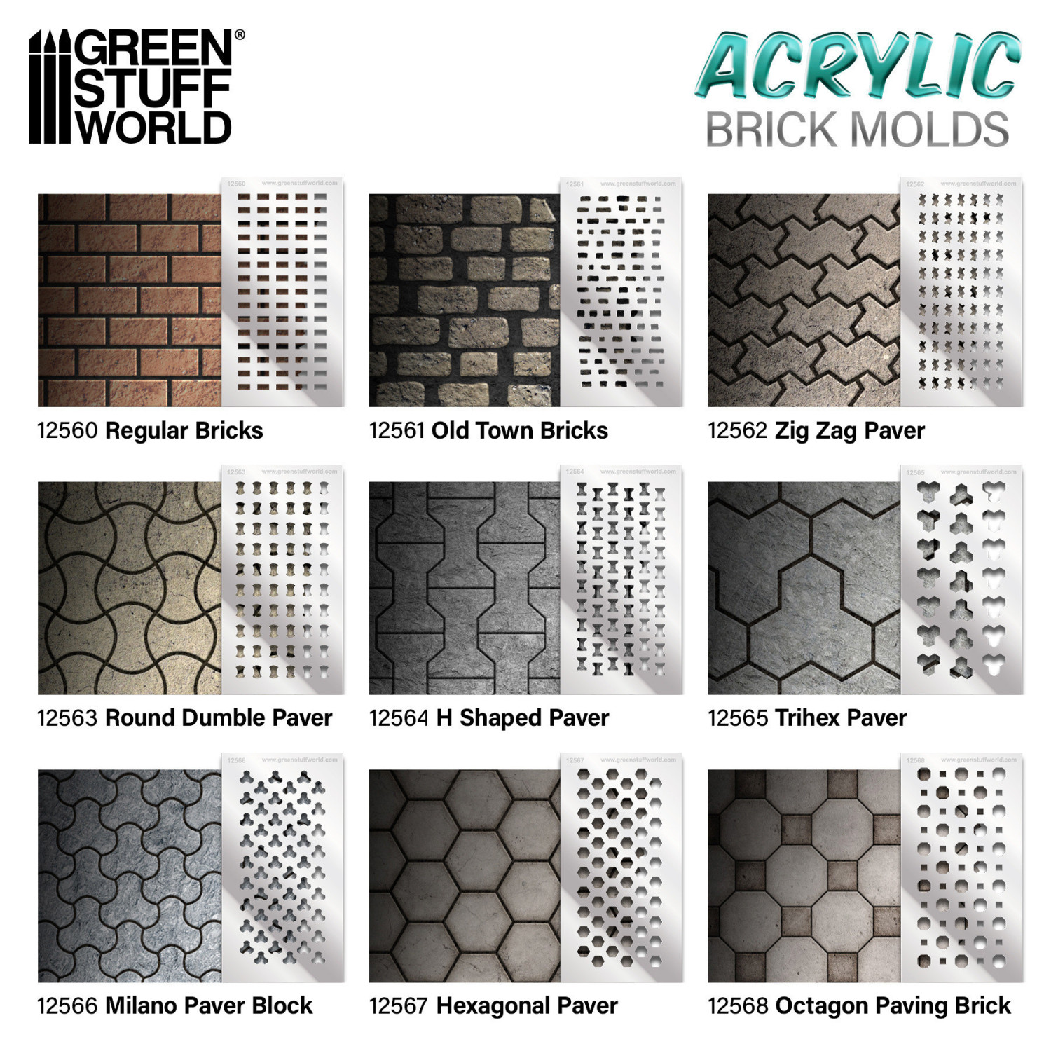 Acrylic molds - Octagon Paving Brick | - GSW