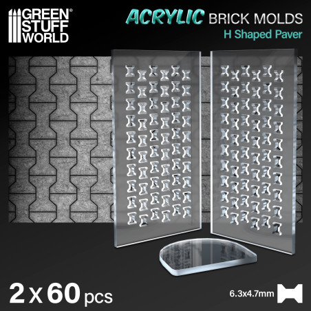 Acrylic molds - modeling H Shaped Paver | - GSW
