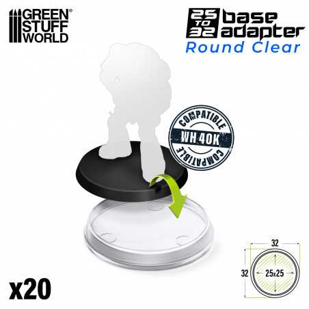 Hollow Plastic Bases - TRANSPARENT 32mm | - GSW