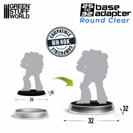 Hollow Plastic Bases - TRANSPARENT 32mm | - GSW