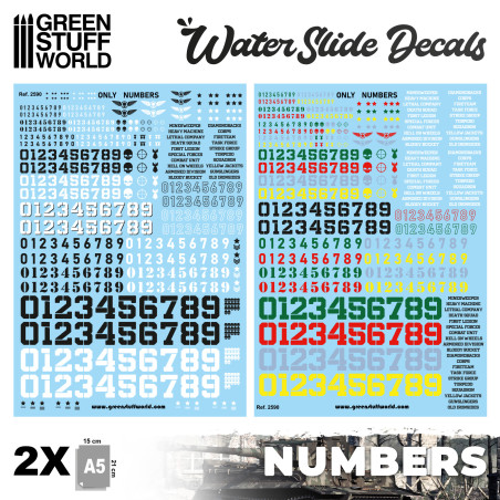 Waterslide Decals - Only Numbers - GSW