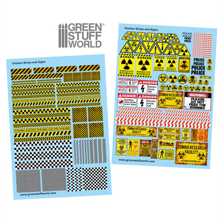 Waterslide Decals - Caution Strips and Signs | - GSW