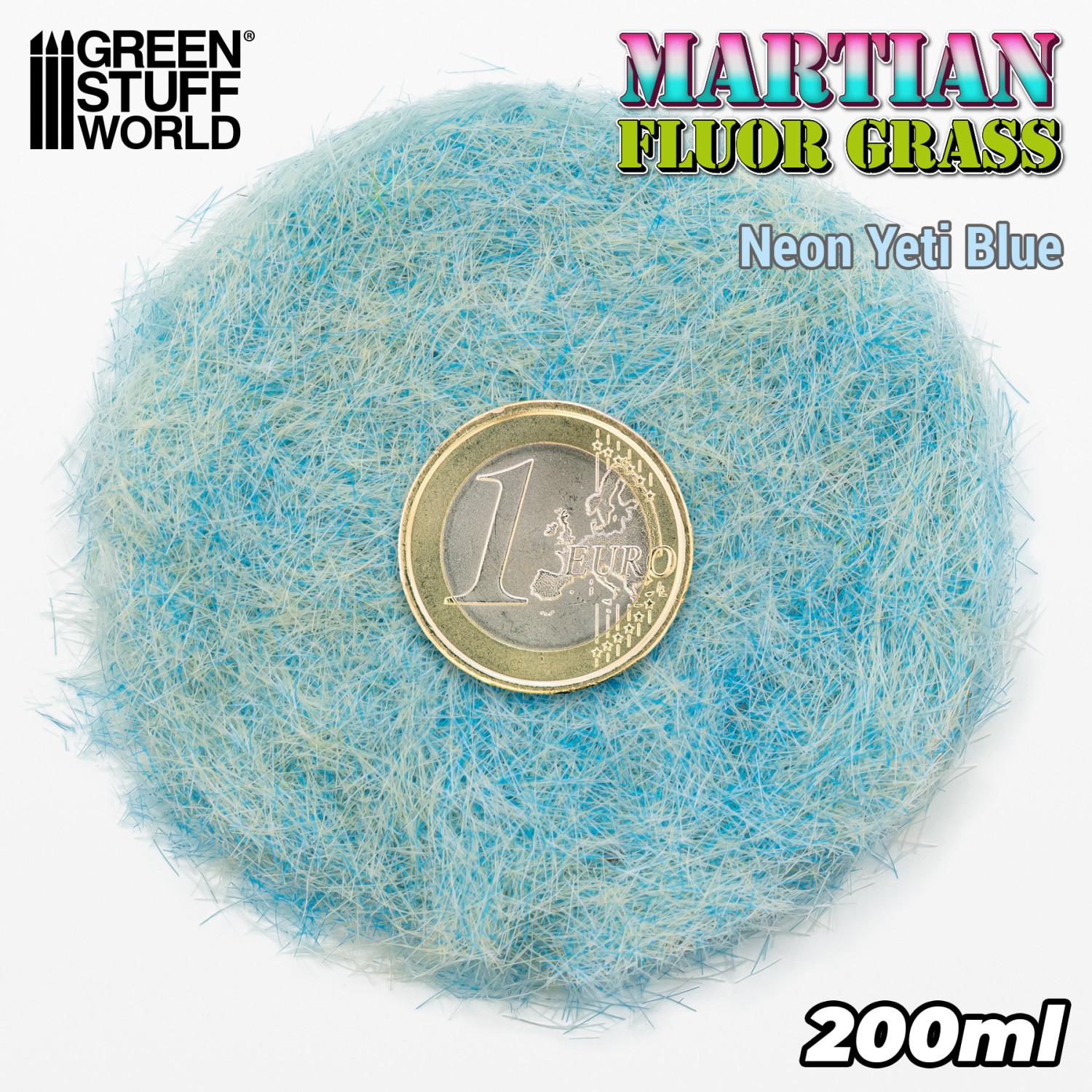 Mars-Fluor-Grasfasern 4-6mm - Neon Yeti Blue - 200ml | - GSW
