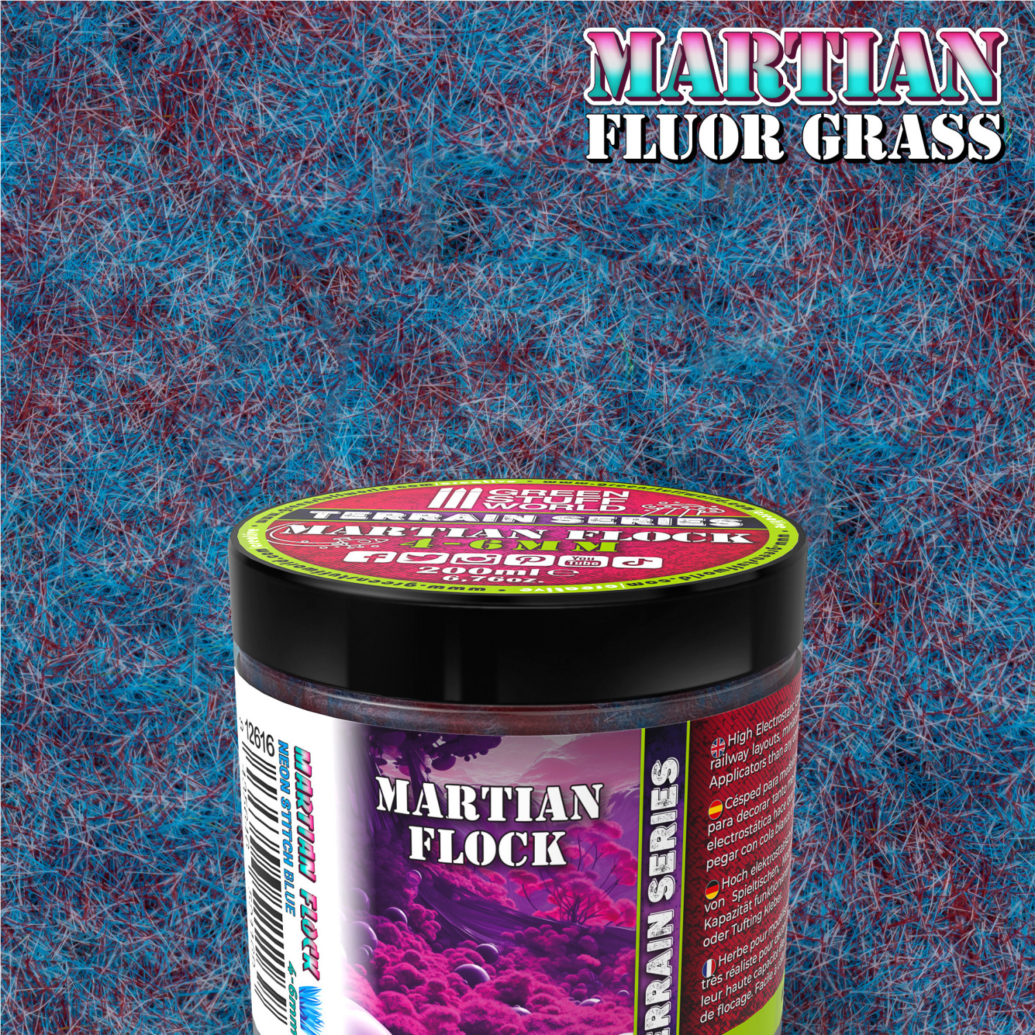 Cesped Marciano Fluor 4-6mm - Neon Stitch Blue - 200ml | - GSW
