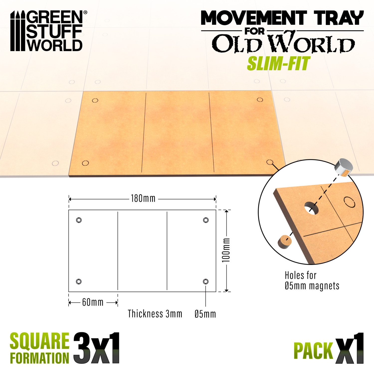 MDF Movement Trays - Slimfit 180x100mm - GSW