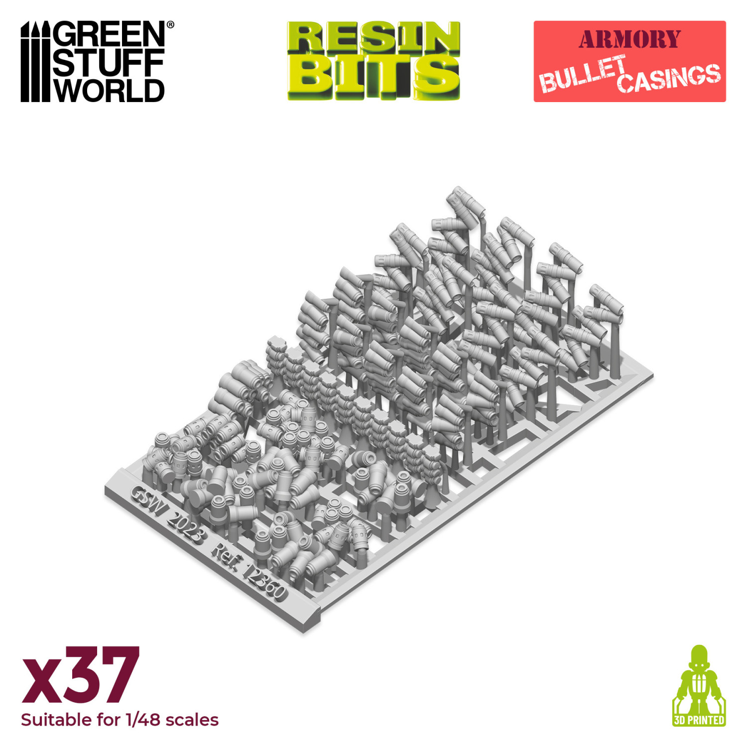 3D printed set - Bullet Casings 1:48 | - GSW