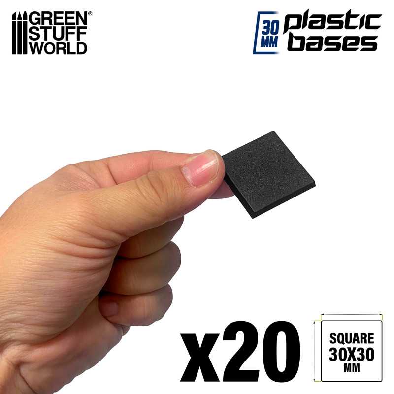 Hollow Black Plastic Bases - Square 30 mm | - GSW