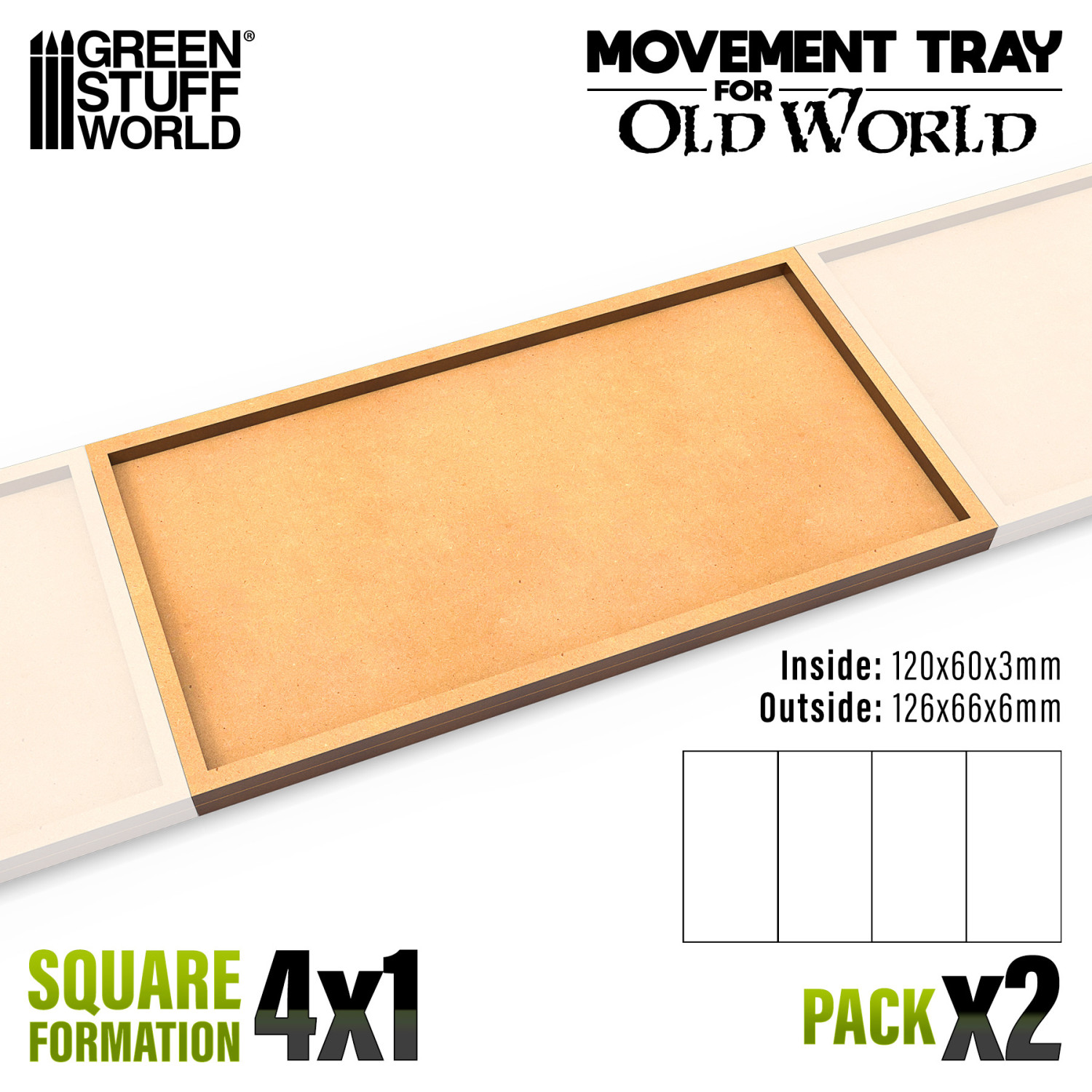MDF Movement Trays - 120x60mm| - GSW