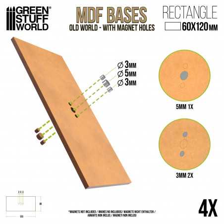 MDF Bases - Rectangle 60x120mm| - GSW