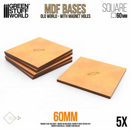 MDF Bases - 60mm Square Bases | - GSW