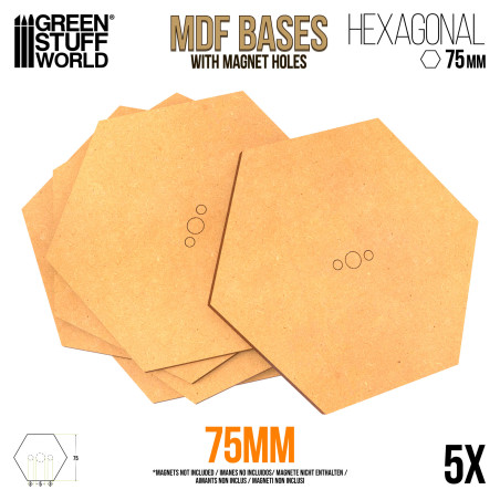 MDF Hex bases 75 mm | Hexagonal Bases - GSW