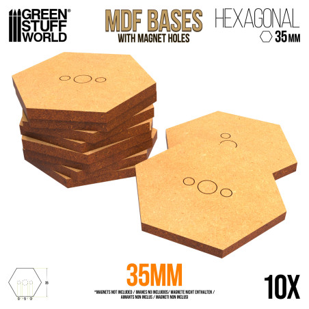 MDF Hex bases 35 mm | Hexagonal Bases - GSW