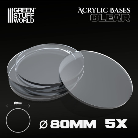 Acrylic Bases - Round 80 mm CLEAR | - GSW