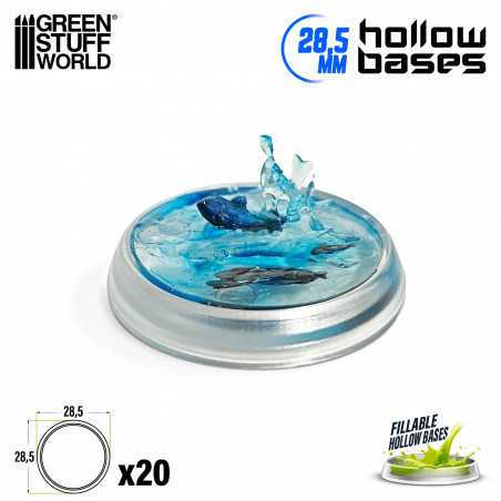 Transparent Hollow Plastic Bases - ROUND 28,5mm | - GSW