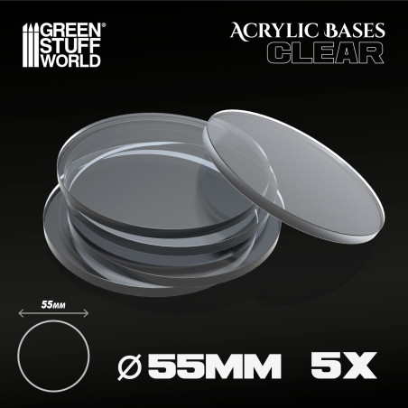 Acrylic Bases - Round 55 mm CLEAR | - GSW