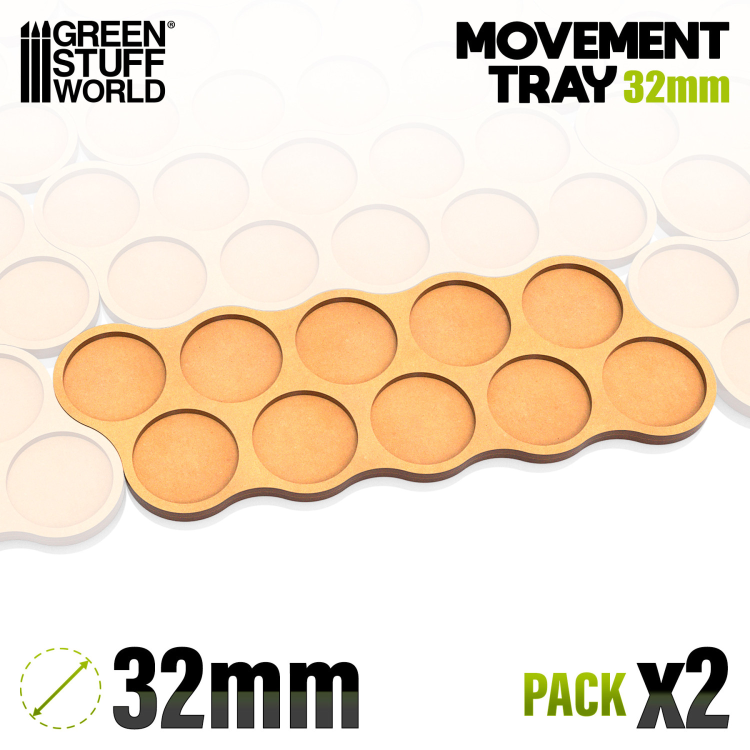 MDF Movement Trays 32mm x10 - Skirmish | - GSW