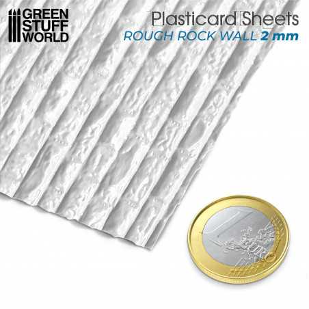 Plasticard - ROUGH ROCK WALL Textured Sheet - GSW