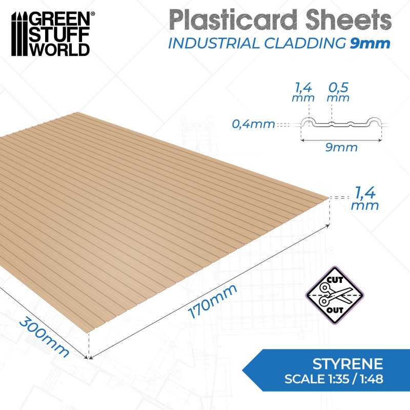 Plasticard - Industrial Cladding Textured Sheet 9mm - GSW