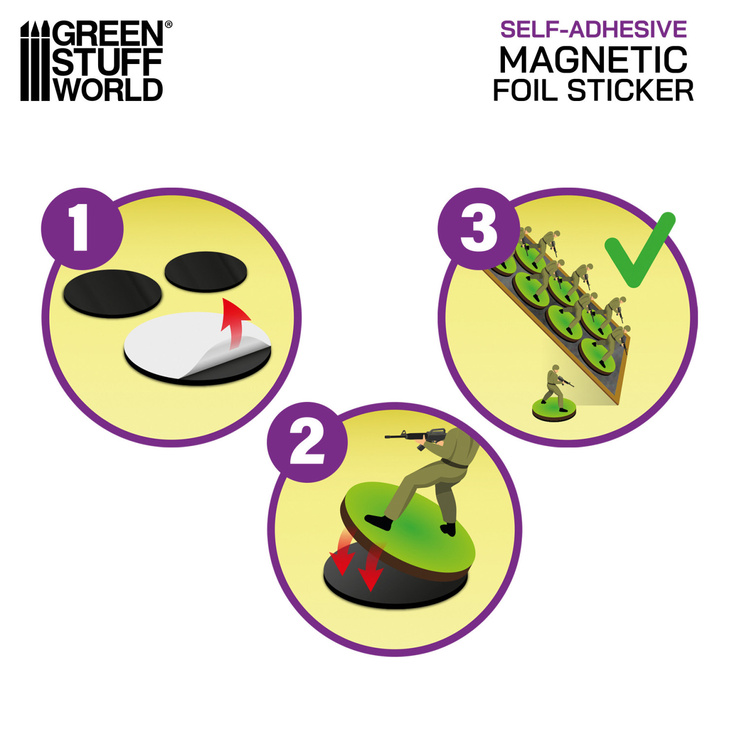 Magnetic Sheet pack for magnets - Self Adhesive - GSW