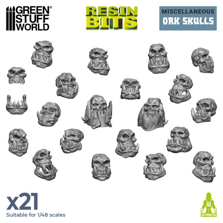 Ork Skulls 1:48 | Resin Orc skulls - GSW