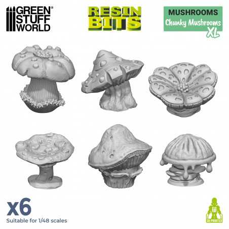 Set stampato in 3D - Funghi Grossi XL 1:48 - GSW