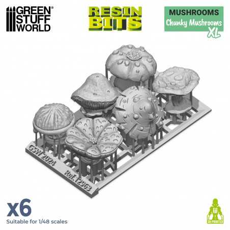 Set stampato in 3D - Funghi Grossi XL 1:48 - GSW