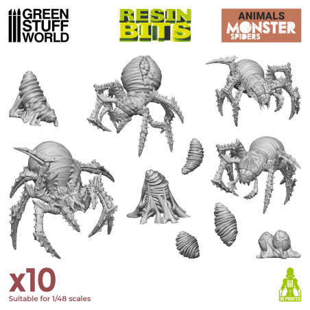 3D printed set - Monster Spiders 1:48 - GSW