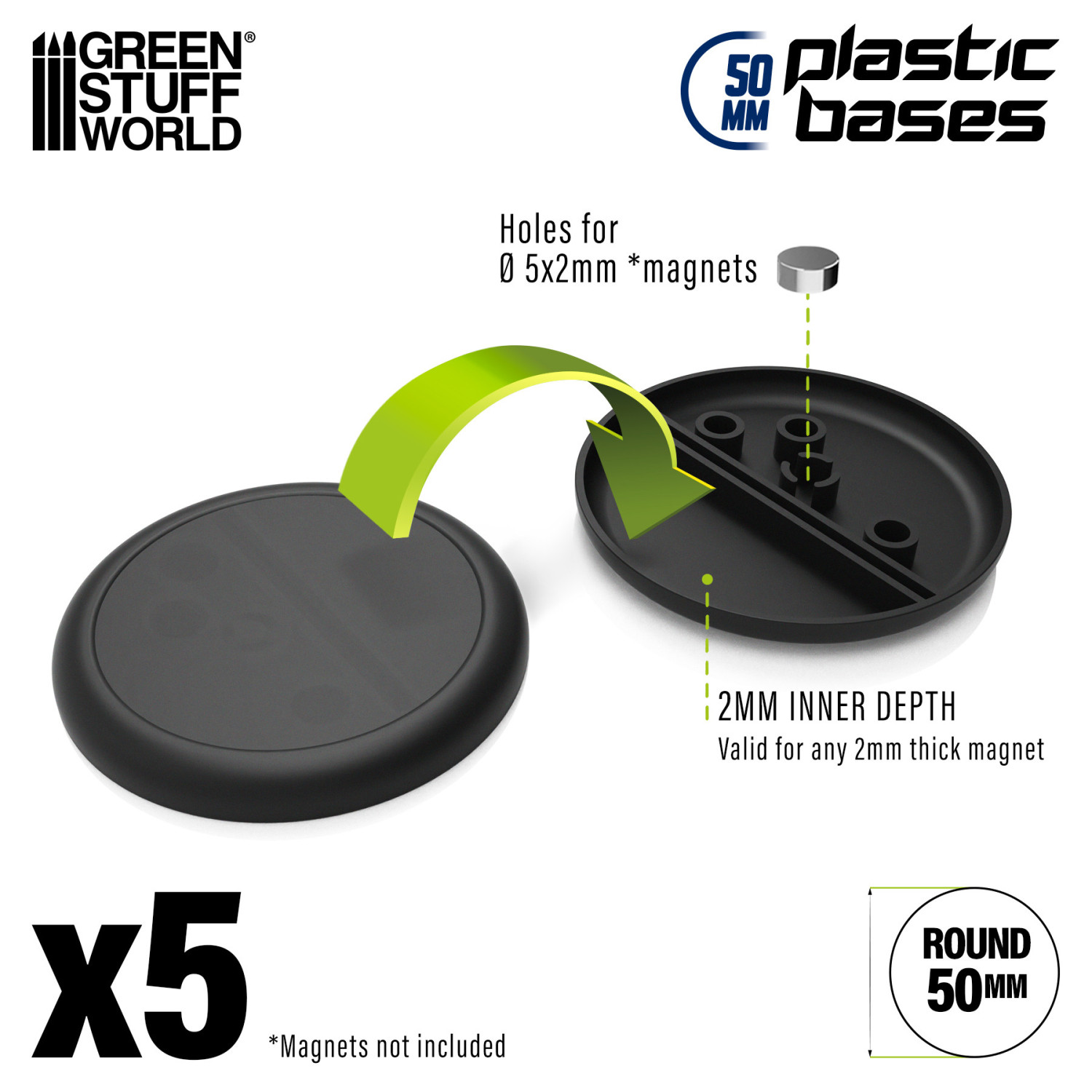 Plastic Bases - Round Lip 50mm | - GSW