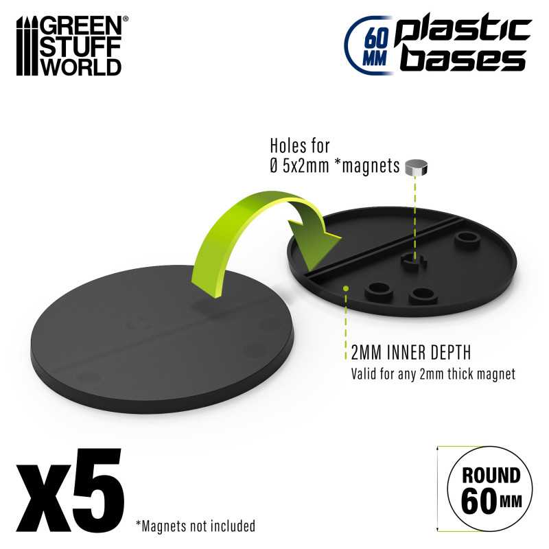 Plastic Bases - Round 60 mm BLACK | - GSW