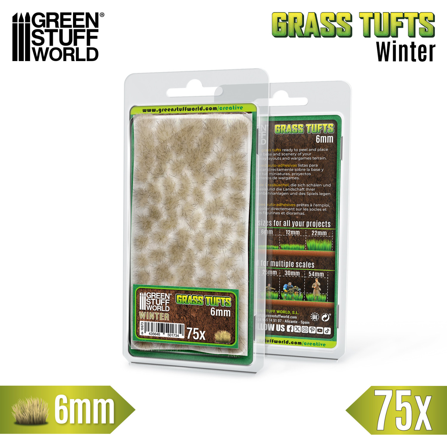 Static Grass Tufts 6mm - Winter White - GSW