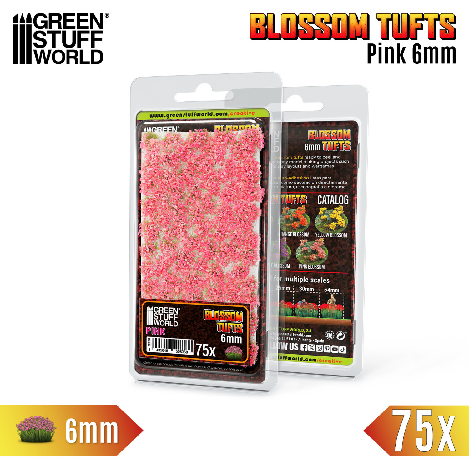 Blossom Tufts - 6mm self-adhesive - Pink Flowers| - GSW