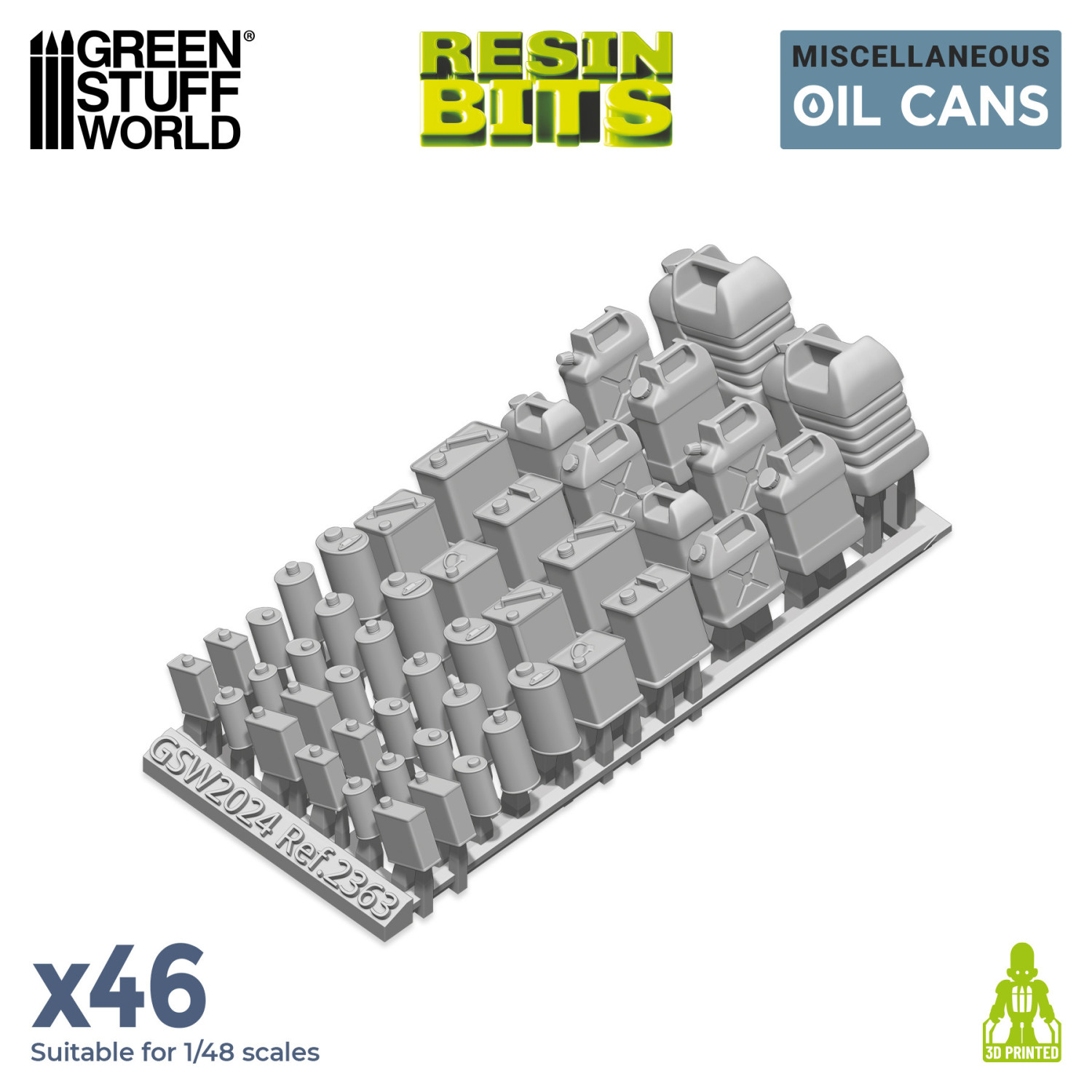 3D printed set - Resin Oil Cans 1:48-1:35 | - GSW