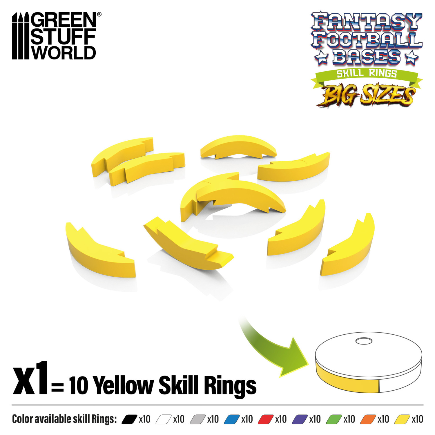 Skill Ring 40mm Yellow | Blood Bowl Skill Rings - GSW