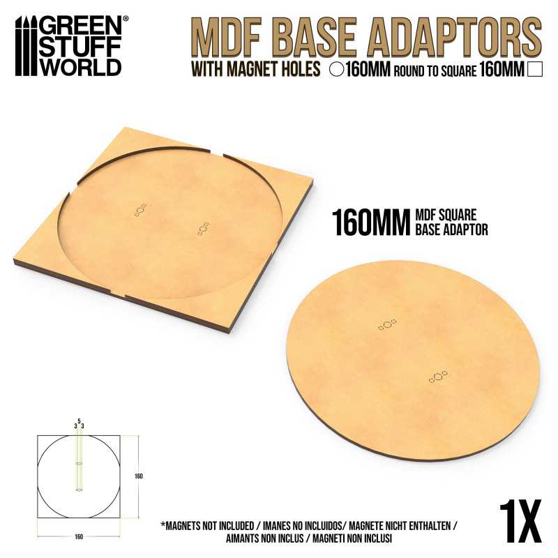 MDF Base adapter - Round 160mm to Square 160x160mm - GSW
