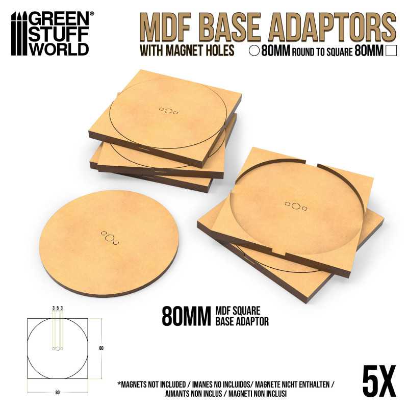 MDF Base adapter - Round 80mm to Square - GSW