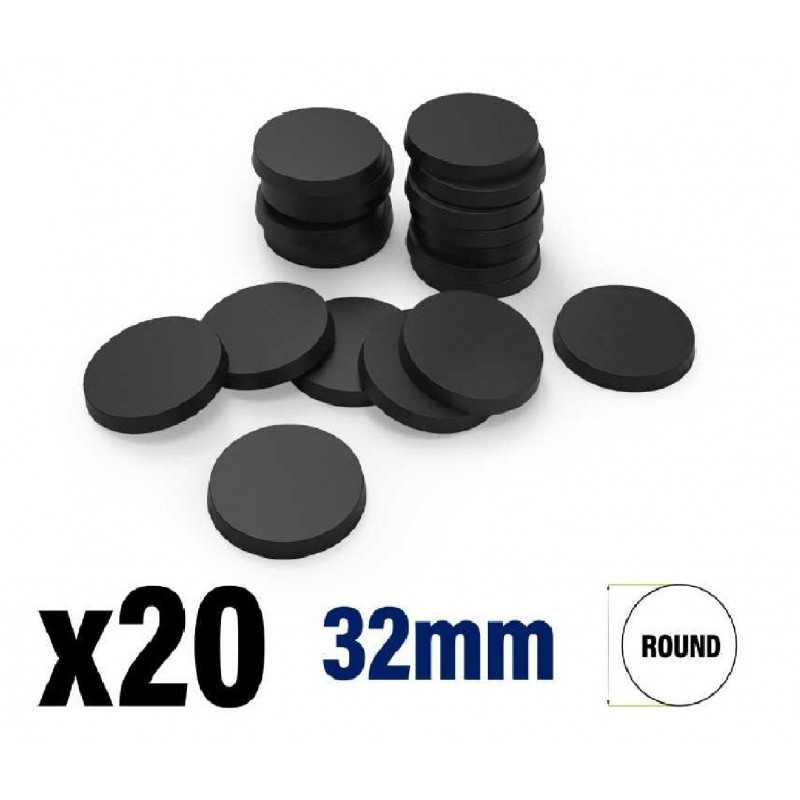Socles Plastiques ROND 32mm Noir | - GSW