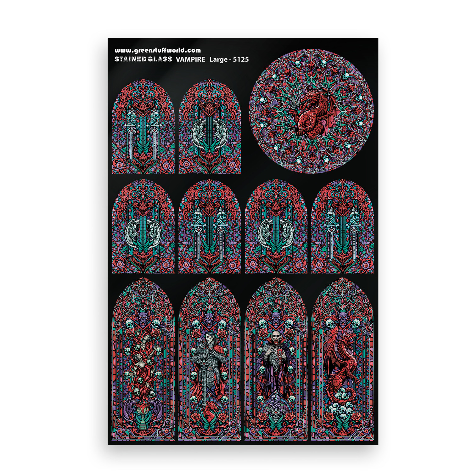 Miniature Vampire Stained Glass - Large - GSW