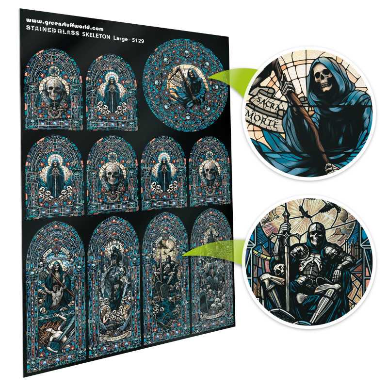 Miniature Skeleton Stained Glass - Large - GSW